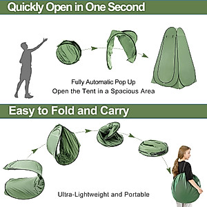 Portable Pop up Privacy Tent, Outdoor Camping Shower Tent with Carry Bag, Camp Toilet Changing Room for Hiking Picnic Fishing Beach, Lightweight, Easy Set up and Sturdy