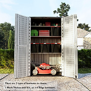 KINYING Metal Laminate Shelving Kit Vertical Storage Cabinet, with Screw and Nuts, 68” x 46” x 15”(Color: Black)