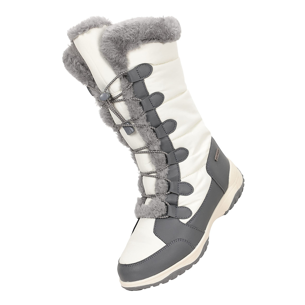 Mountain Warehouse Extreme Snowflake Womens Long Snow Boots - IsoDry White Womens Shoe Size 7 US