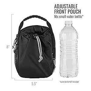 2nd Childhood Festival Crossbody Bag; XL Water Bottle Carrier with Zippered Pocket to Hold Phone, Wallet, and Keys