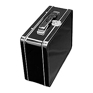 Do It Yourself DIY Medium Black Lunch Box Tin for Storage, Crafts and Scrapbook Fun Activities