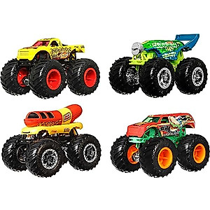 Hot Wheels Monster Trucks Set of 4 1:64 Scale Toy Trucks, Collectible Vehicles (Styles May Vary) (Amazon Exclusive)