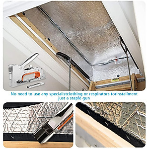 Attic Stairway Insulation Cover Energy Saving R-15.5 Class A Fireproof Attic Stairs Door Ladder Insulator Easy Installation Pull Down Tent with Zipper 25'' x 54''x 11''