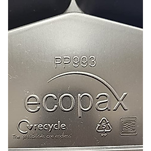 ecopax 75 Sets PP Pebble Box Serving Tray and Vented Lid, Food Container (9x9 3 Compartment) Lunch Box, Food Container, Black