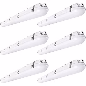 OSTEK LED Vapor Tight Light, 4FT 5200LM 40W-50W-60W Power Tunable Vapor Proof Light, 3CCT 3000k-4000k-5000k, IP65 LED Shop Light for Garage, Car Wash, Walk-in Freezer, 100-277V, UL&DLC Listed (6-Pack)