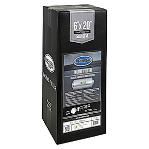 Phresh Inline Filter, 6" 500 CFM Carbon Filter for Duct Ventilation Applications