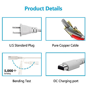 BXIZXD Charger for Wii U Gamepad, AC Power Adapter Charging Cord Replacement for Nintendo Wii U Gamepad