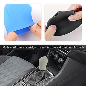 OFBAND 2PCS Silicone Car Gear Shift Cover,Anti-Slip Shift Knob Cover Effectively Protects Stick Shift Knob,Universal car Interior Accessories Gear Shifter Knobs Decoration (Beige)