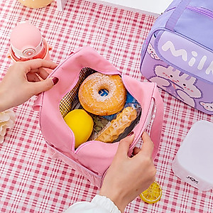 Kawaii Lunch Bag for Women Picnic Bag Outdoor Insulated Cooler Tote Bag Cute Animes Lunch Bags Large Capacity