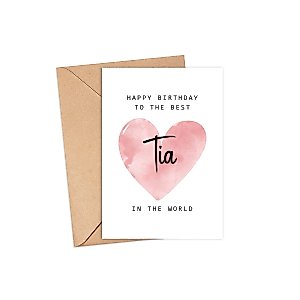 Happy Birthday To The Best Tia In The World Card - Tia Birthday Card - Tia Card - Mother's Day Gift - Happy Birthday Card Happy Birthday Mom