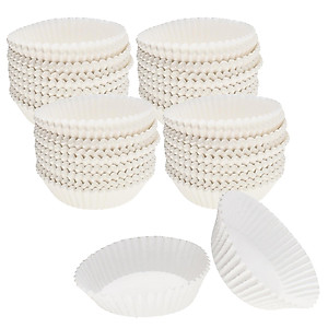 CybrTrayd No.601 Glassine Paper Approx. 1,000 Pieces – 1-3/4” Base, 5/8” Wall Candy Cups, White