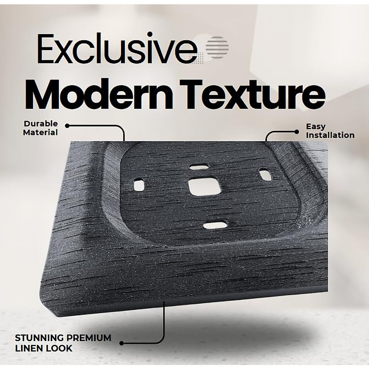 Charcoal Square Wall Plate for Ecobee Smart Thermostat Enhanced and Premium Cover Trim Backplate