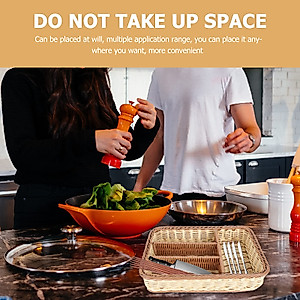 Cabilock Plastic Fork 1pc Cutlery Basket Wicker Cutlery Box Shelf Supports