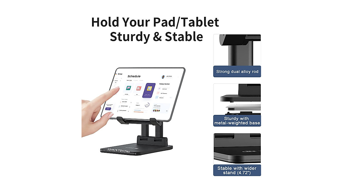 TriPro Tablet Stand - Adjustable & Portable for All Devices