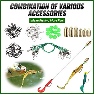 PLUSINNO Fishing Lures Baits Tackle, BEST BASS Fishing Lures Including Crankbaits, Spinnerbaits, Plastic worms, Jigs, Topwater Lures , Tackle Box and More Fishing Gear Lures Kit Set