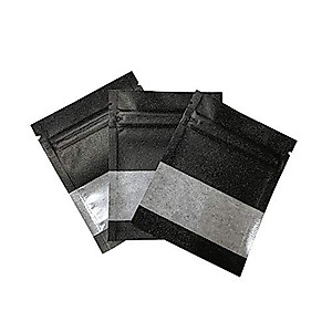 100 Pack Black Kraft Paper Resealable Bags with Clear Window Heat Seal Airtight Pouch for Zip Food Storage Lock Coffee Snack Packaging 3.5x5.1 inch (Inner Size 3.1x3.9 inch)