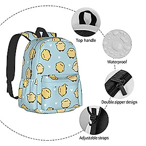 KiuLoam 17 Inch Backpack Cute Chicken With Heart Laptop Backpack Shoulder Bag School Bookbag Casual Daypack For Teenager