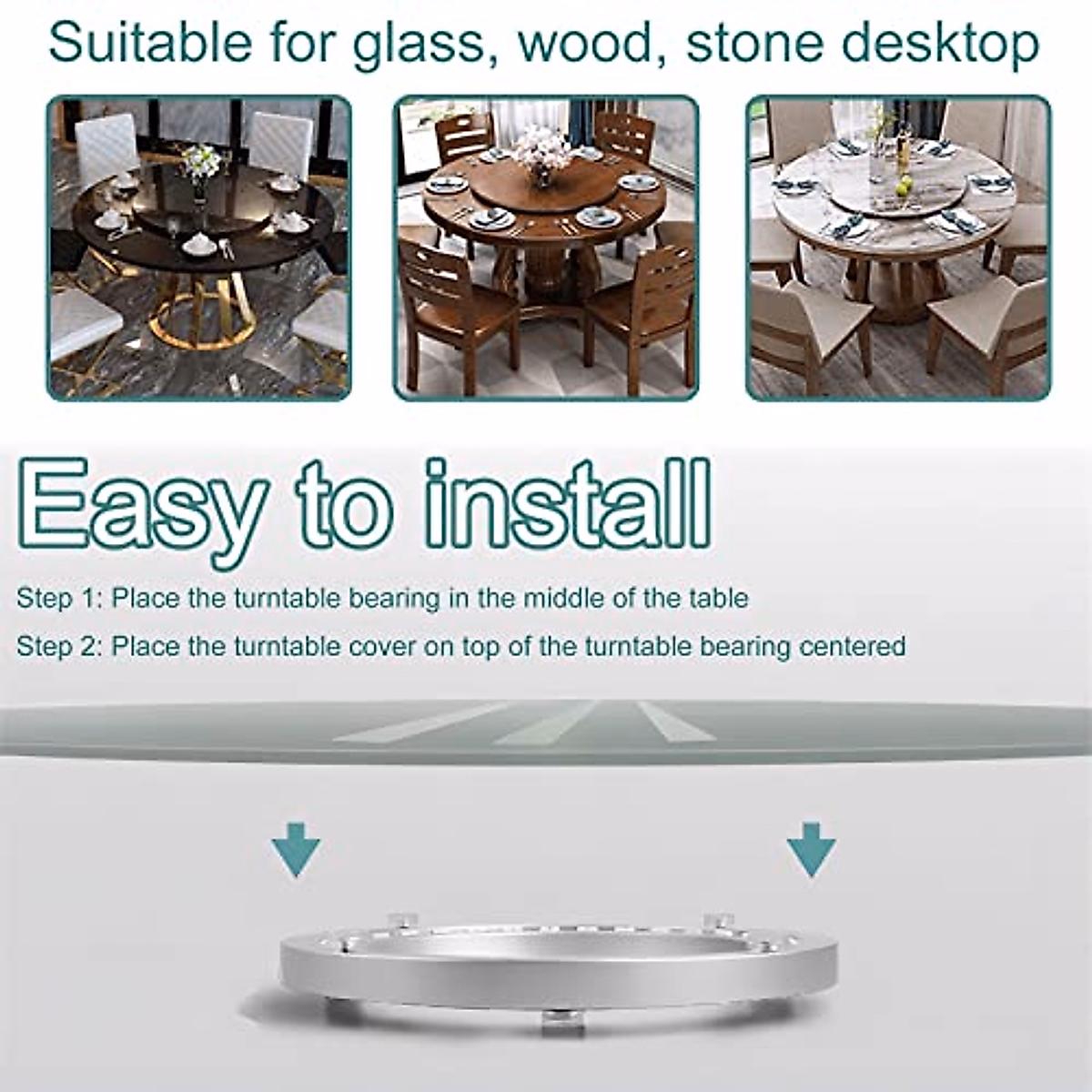 Heavy Duty Silent Lazy Susan Turntable 1 Piece, 12~100 Cm Aluminium Alloy Table Turntable Base Bearing, Round Table Swivel Base For Kaleidoscopes Tabletop Serving Show