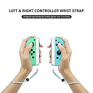 D.Gruoiza Strap Compatible with Switch Joycon Straps, Replacement for Wrist Straps 4 Pack Support Adjustable Tightness (Black and White)
