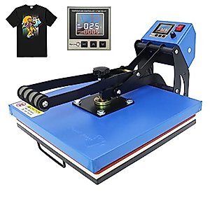 RoyalPress 15" x 15" Color LED Industrial-Quality Digital Sublimation Heat Transfer Machine T-Shirt Heat Press Machine, 15" x 15", Blue