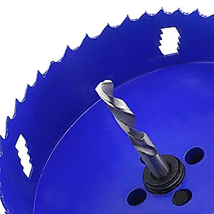 Seimneire 6-1/4 Inch Hole Saw with Heavy Duty Arbor, 1.2 Inch Cutting Depth HSS Bi-Metal Hole Drilling Cutter for Smoothly Cutting in Wood Cornhole Boards Plastic Drywall & Thin Metal