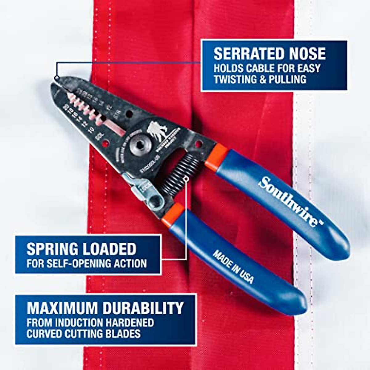 Southwire - 64807940 Tools & Equipment S1020SOL-US 10-20 AWG SOL & 12-22 AWG STR Compact Handles Wire Stripper/Cutter 10-20 SOL & 12-22 STR Stripper/Cutter