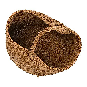 Creative Co-Op Hand-Woven Bankuan Bucket w/Handle, Natural Basket, 13" L x 13" W x 17" H