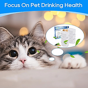 MyfatBOSS 6 Pack Cat Water Fountain Filter for W300&W300B&W500 Cat Water Fountain, Filters for 67oz/2L and 118oz/3.5L Automatic Pet Water Fountain