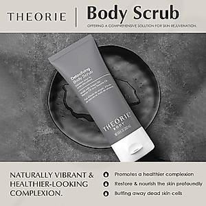 Theorie Charcoal Bamboo Body Scrub- Detoxifying Exfoliation, Micro Partials Gently Reveal Glowing Skin, Jojoba Oil, Sweet Almond Oil, and Sesame Oil Restore Moisture, 200 mL