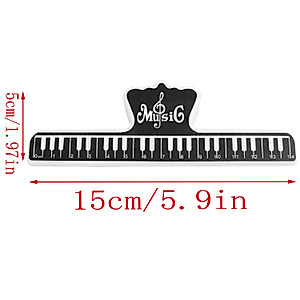 LQ Industrial Music Page Holder 4PCS 15mm Black Plastic Music Score Fixed Clips Book Paper Holds Musical Note Clamps for Guitar Violin Piano Player