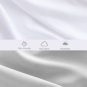 Baby Bassinet Sheets 4 Pack Compatible with SNOO Smart Sleeper and Chicco LullaGo Anywhere Portable Bassinet, Ultra Soft & Skin-Friendly, Grey and White