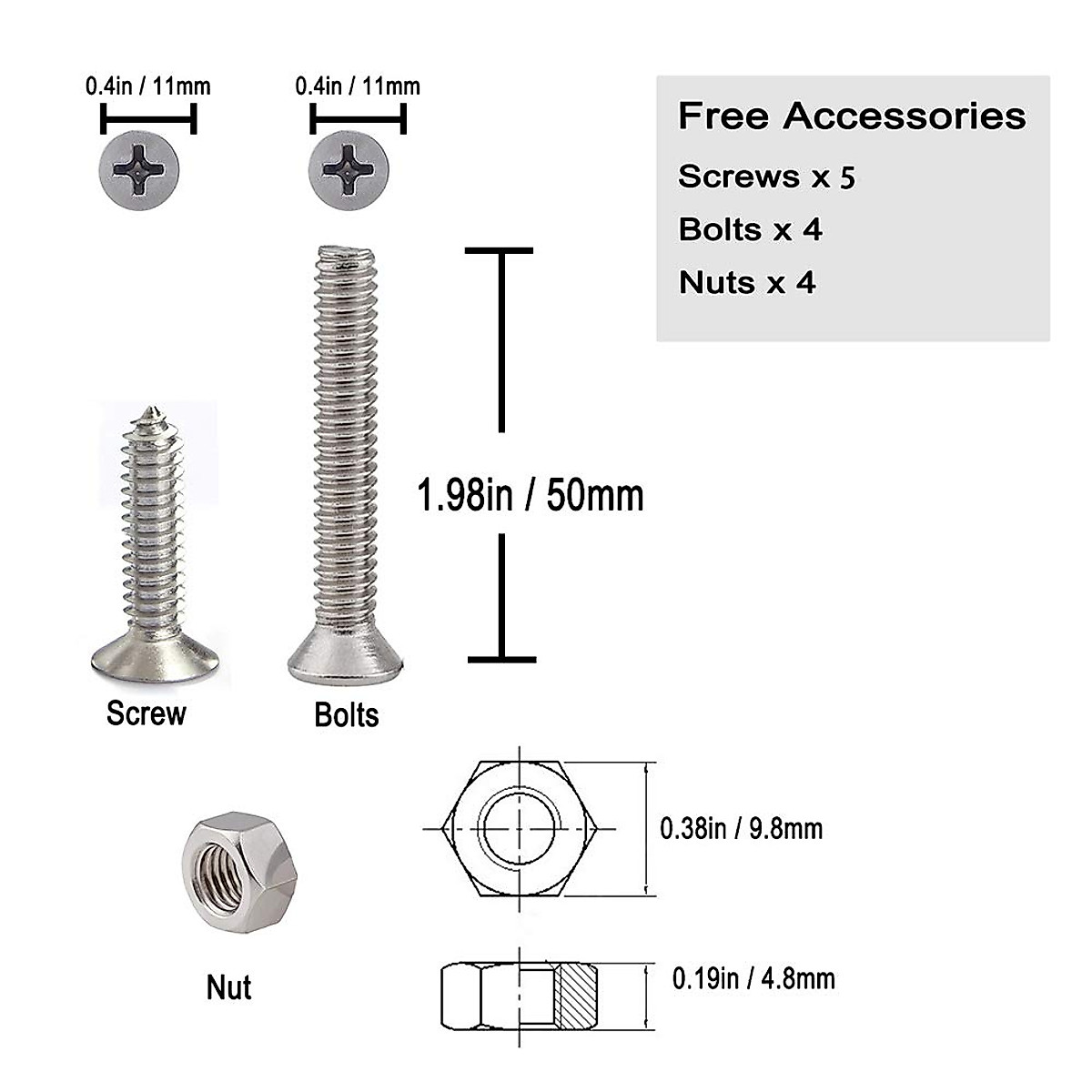 ZOMCHAIN Marine VHF Antenna Mounts, Ratchet Mount, 316 Stainless Steel Adjustable Base Mount for Boat