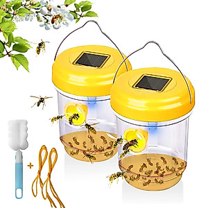 FORLUCIX Wasp Trap,2 Pack Wasp Traps Outdoor Hanging,Yellow Jacket Trap,Carpenter Bee Traps for Outdoors,Bee Traps for Outside,Reusable Hanging Hornet Trap