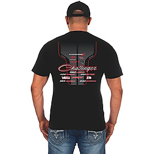 JH Design Men's Dodge Challenger T-Shirt Short Sleeve Crew Neck Shirt (Small, Black)