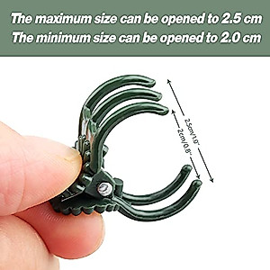 KINGLAKE Orchid Stem Clips,Medium Daisy Plant Clips, 100 Pcs Plant Support Clips Garden Flower Thick Plastic Vine Clips Dark Green (95230)