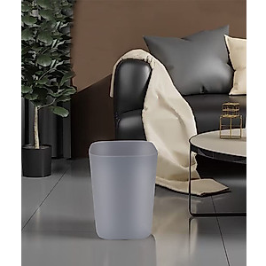 Gereen 2 Gallon Trash Can,Small Trash Can for Bathroom,Square Trash Bin Wastebasket for Bathroom Bedroom Kitchen Countertop Under Sink (1, Gray)