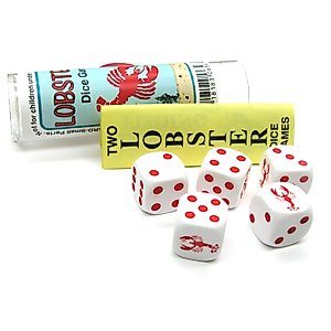 Koplow Games Lobster Dice Game 5 Dice Set with Travel Tube and Instructions