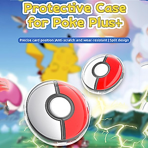 Teyomi 2 in 1 Carrying Case for Pokémon GO Plus + 2023 with Carabiner, Clear Hard Case for Pokemon Go Plus Plus with Clip, Protective Shockproof Hardshell Portable Organizer with Hand Strap(Black)