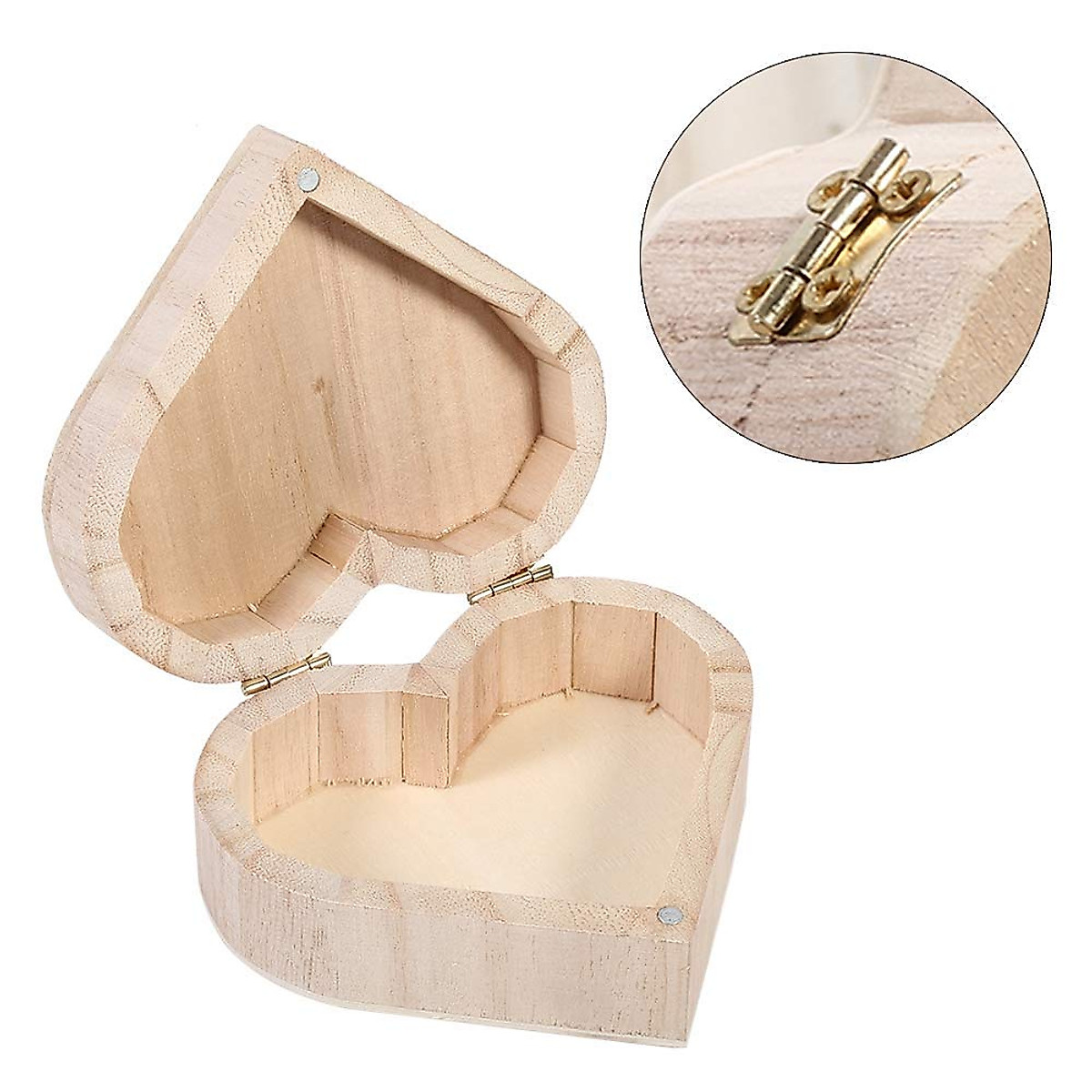 Small Wooden Heart-Shaped Jewelry Storage Box, Wooden Trinket Box with Magnetic Hinged Lid, Decoration Craft Gift for Storage and Display