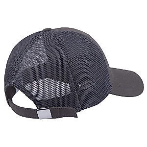 moonsix Breathable Baseball Cap for Men Women Mesh Dad Hat for Sports Snapback Hats, Solid Grey