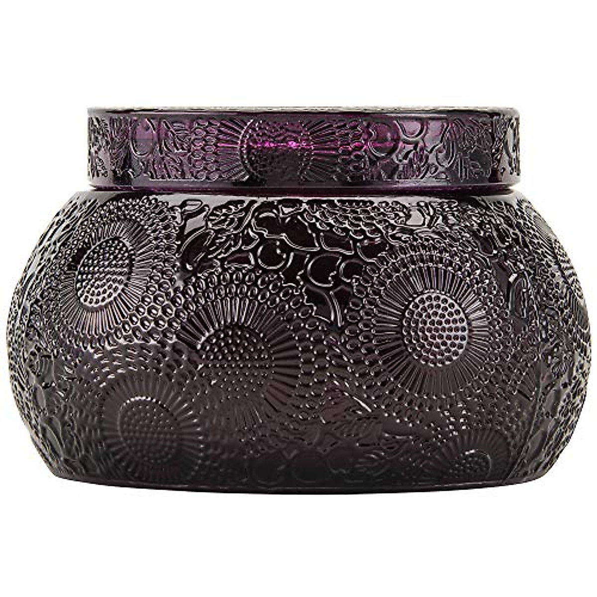 Voluspa Santiago Huckleberry, Glass Chawan Bowl Candle, 14 oz, 50 Hour Burn Time, All Natural Wicks and Coconut Wax for Clean Burning, Vegan, Poured in the USA