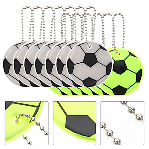 Kisangel 12pcs Reflector Pendant Child Safety Reflector Backpack Pendant Schoolbag Keychain Backpack Reflectors Soccer Hanging Decor School Bag Hanging Ornament