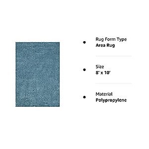 SAFAVIEH California Shag Collection Area Rug - 8' x 10', Turquoise, Non-Shedding & Easy Care, 2-inch Thick Ideal for High Traffic Areas in Living Room, Bedroom (SG151-5858)