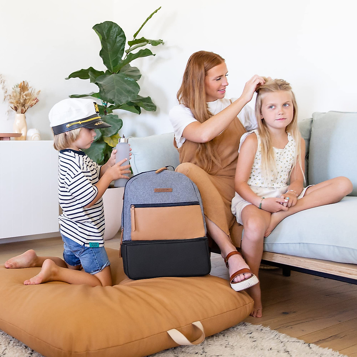 Petunia Pickle Bottom Axis Backpack | Baby Bag | Diaper Bag Backpack | Baby Bottle Bag for Parents | Stylish Baby Bag Organizer| Sophisticated and Spacious Backpack for On The Go Moms | Camel/Graphite