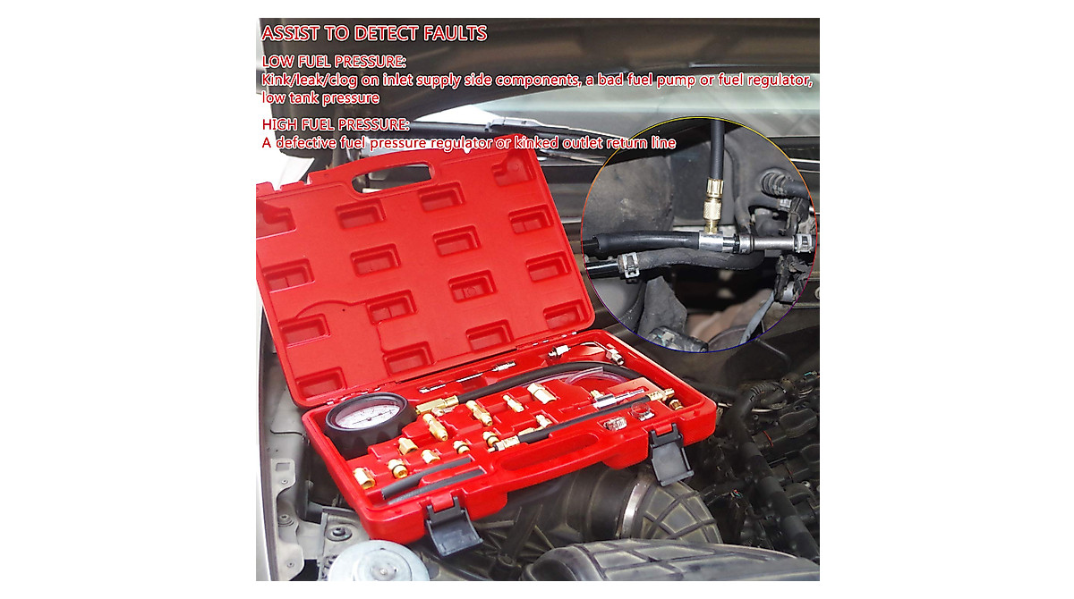 JIFETOR Fuel Injection Pump Pressure Tester Kit - Universal 0-140PSI