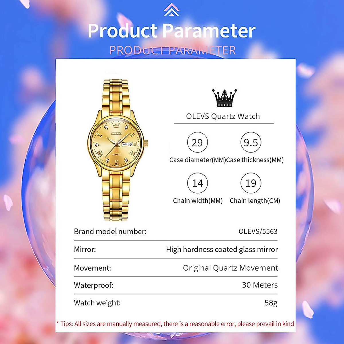 OLEVS Watches for Women 14k Gold Tone Ladies Watches Waterproof with Day and Date Stainless Steel Woman Wrist Watches,Simple Dress Small Face Lady Watch Fashion Elegant Classic Female Watches