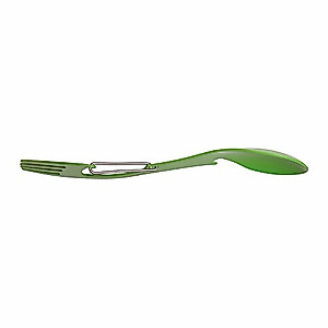 Kershaw Ration XL - Green (1145GRN); Large-Sized Eating Utensil; Fork, Spoon, Bottle Opener; Carabiner Gate for Secure Carry; 3CR13 Steel with Scratch-Resistant, Food-Safe Coating; 2.1 oz. 1145GRNX