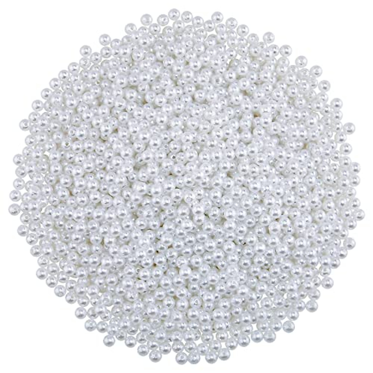 Hapeper 1000 Pack 6mm Plastic Pearl Beads, Round Artificial Pearls with Hole for DIY Craft Jewelry Making Necklace Bracelet (White)