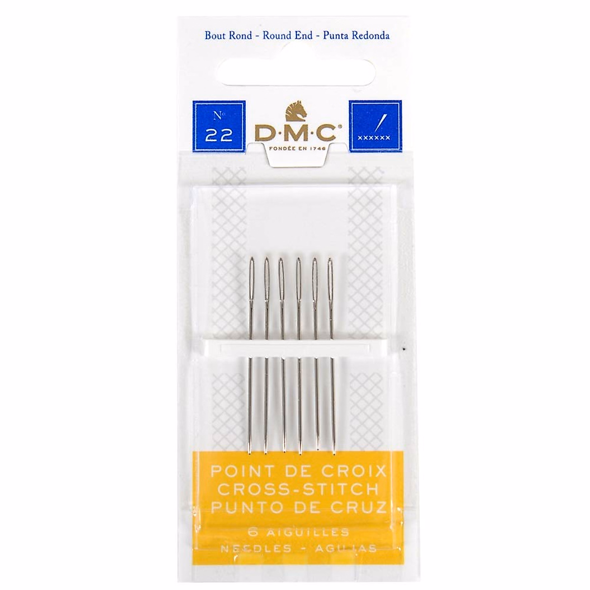 DMC 3 Pack Size 22-24-26 (One Pack Each)-Cross Stitch Needles - Total 18 Needles - New Package