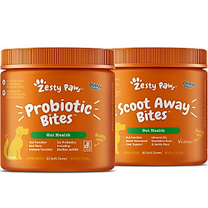 Probiotics for Dogs - Probiotics for Gut Flora, Digestive Health + Scoot Away Soft Chews for Dogs - with Bromelain